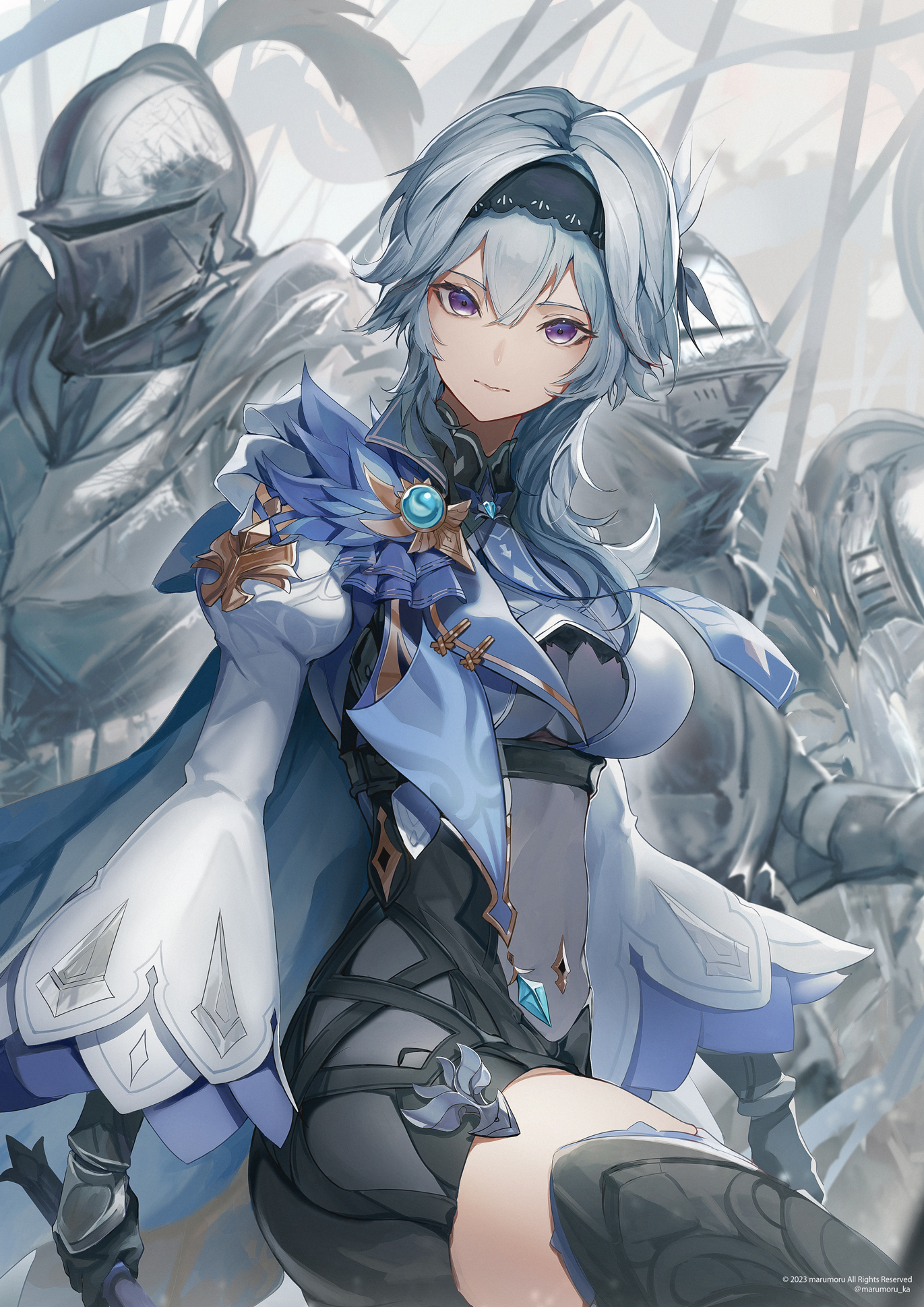 marumoru genshin impact eula armor thighhighs | #1108637 | yande.re